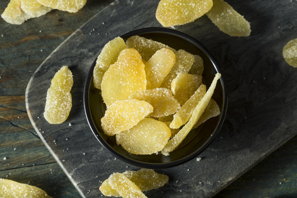 Recette Gingembre confit E Santé